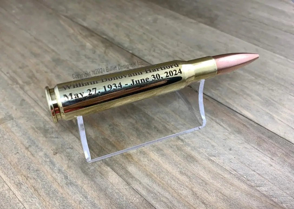 Custom Engraved 50 Caliber REAL Bullet DIY Urn Kit, Personalized ...