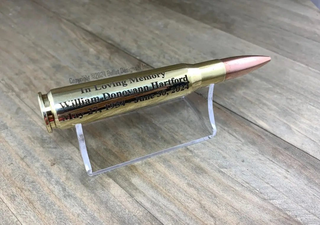 Custom Engraved 50 Caliber REAL Bullet DIY Urn Kit, Personalized ...