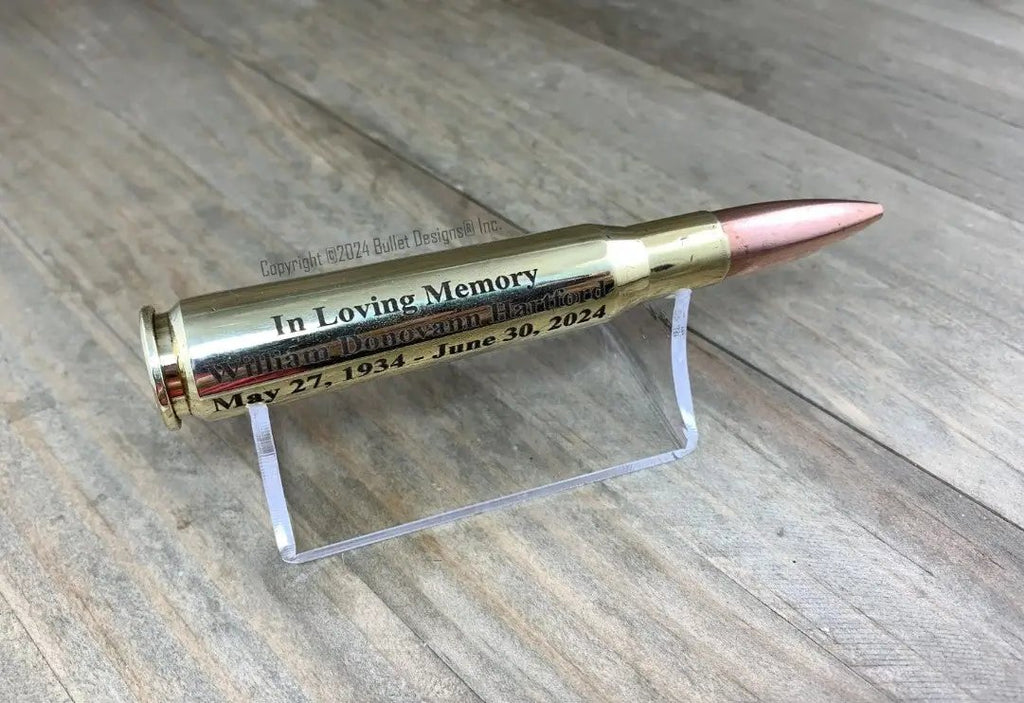 Custom Engraved 50 Caliber REAL Bullet DIY Urn Kit, Personalized ...