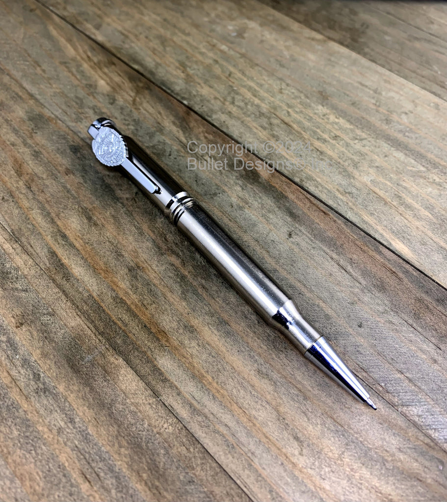 30-06 & 308 Bullet Police Ink Pen, Nickel, Chrome, Real – Bullet ...