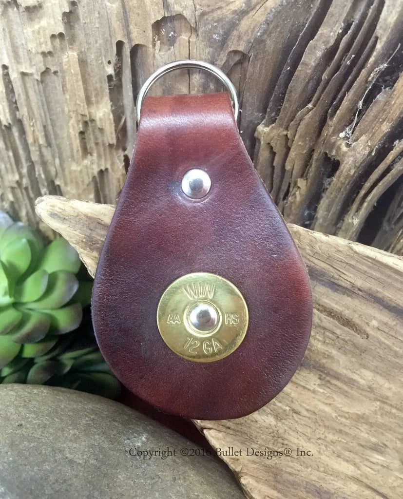 12 Gauge Leather Shotgun Key Fob Chain Keychain Keyring – Bullet ...