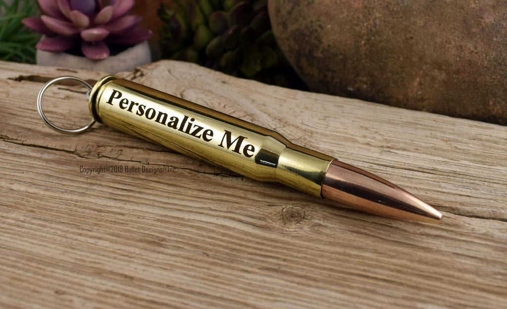 Engraved 50 Caliber Bullet Keychain, Engraved, Casing – Bullet Designs ...
